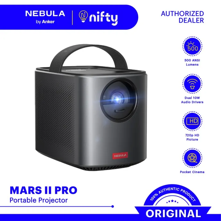 Anker Nebula MARS II PRO 500 ANSI Lumen Portable Projector, Portable ...