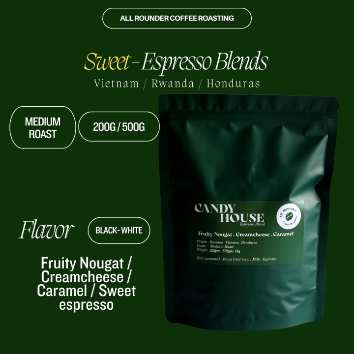 [All Rounder Coffee] CANDY HOUSE Espresso Coffee Blends | Medium Roast ...