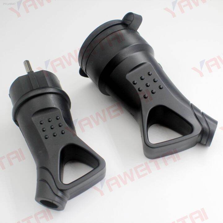 EU Rubber Waterproof Socket Plug Electrial Grounded European Connector ...