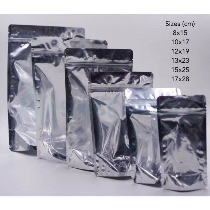 COD CPack Stand Up Pouch Half Clear Metallic Resealable 50/100pcs | Lazada PH