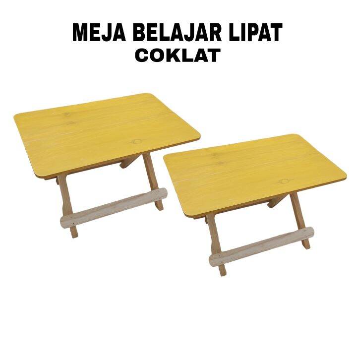 Meja Belajar Kayu Lipat Meja Portable Coklat Polos dan Motif | Lazada ...