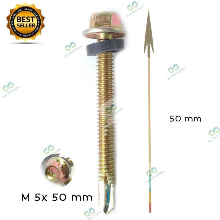 SEKRUP SKRUP ROOGING KUNING ATAP BAJARINGAN BAUT STEEL SDS #12X50MM ...