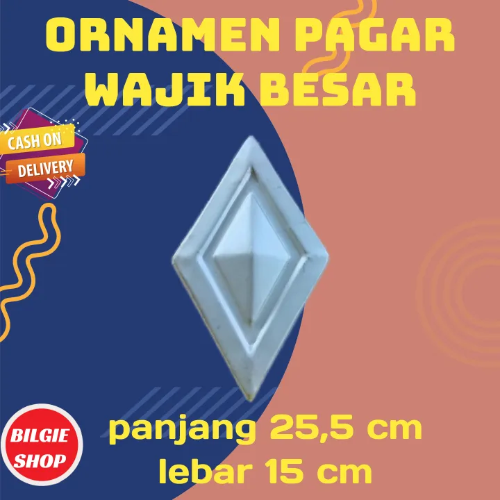 Wajik besar tampilan 1 muka ornamen aksesoris pintu pagar besi garasi ...