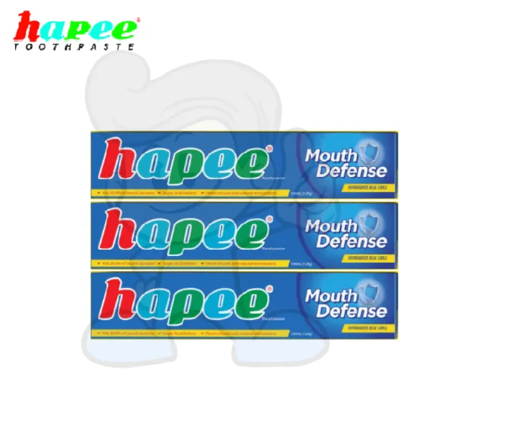 Hapee Toothpaste Mouth Defense Outrageous Blue Chill (3 x 100 mL ...