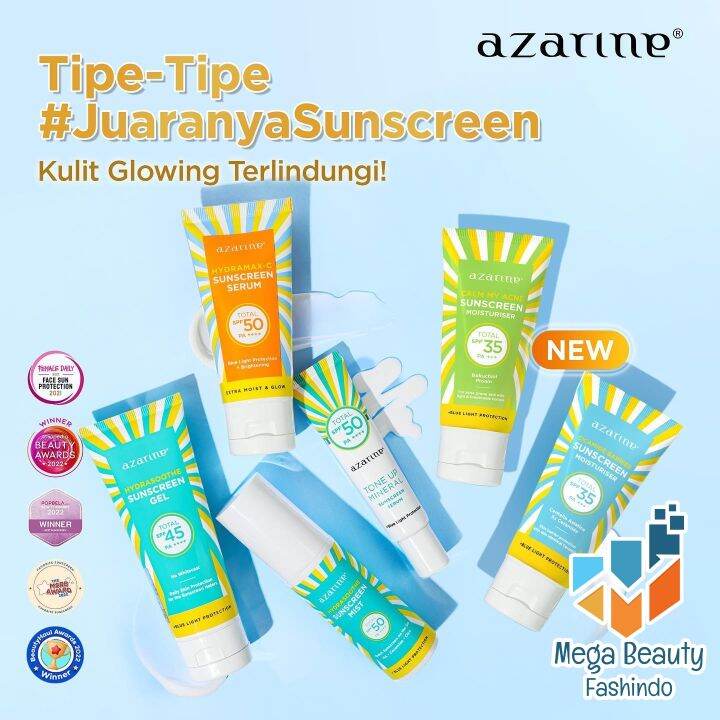 Azarine Hydrasoothe Sunscreen Gel SPF 45 PA++++ | Tone Up Mineral ...