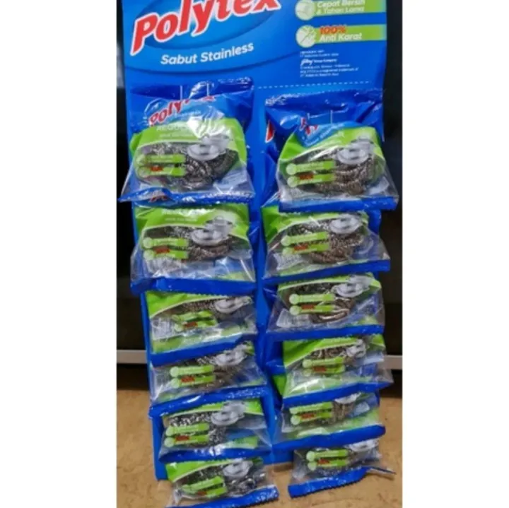 Grosir Sabut Stainless Polytex Regular Per Lembar isi 12 pcs | Lazada ...