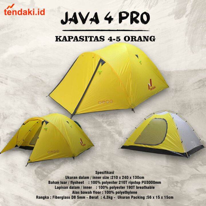 Tenda Camping JAVA 4 PRO TENDAKI 4 - 5 Orang Double Layer Borneo 4 Person | Lazada Indonesia