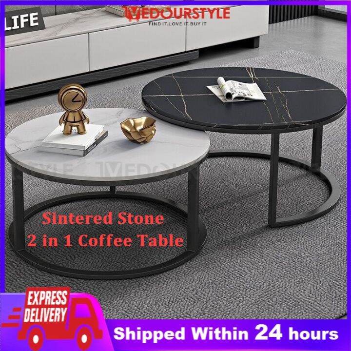 Vedourstyle Sintered Stone Ceramic Coffee Table 2in1 Marble Design ...