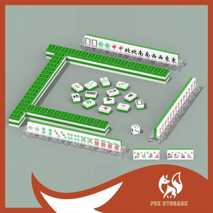 DIY Mini Mahjong Block Building Block Game Adult Learning Traditional ...