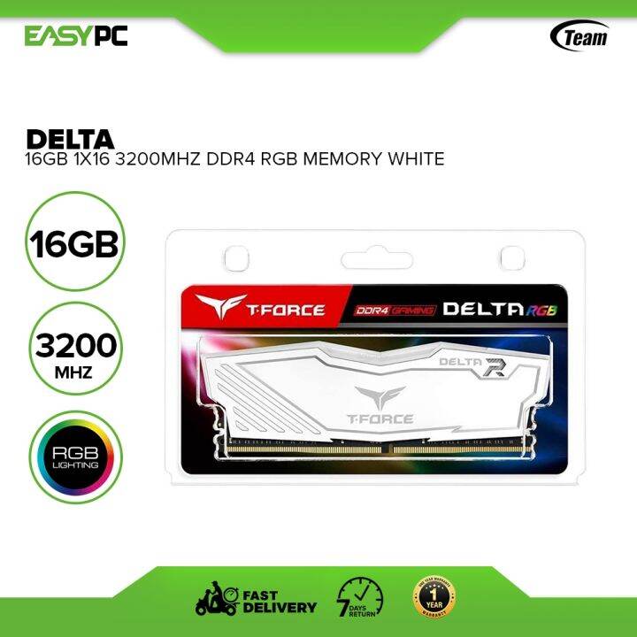 EasyPC Team Elite TForce Delta 8gb 1x8 2666mhz or 16gb 1x16 3200mhz ...