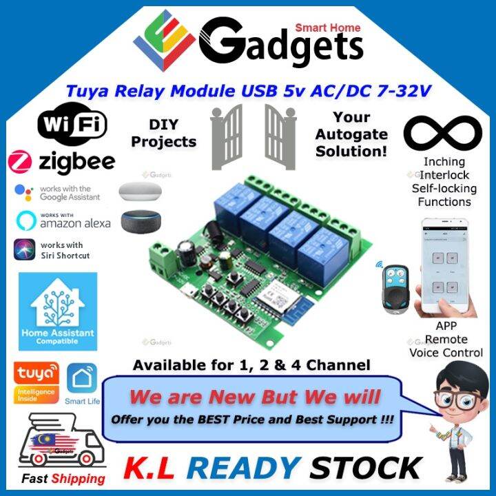 Tuya WiFi Zigbee RF Relay Wifi Switch Autogate Remote 1-4 CH USB 5V ...