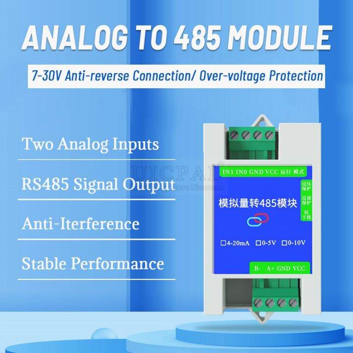 Conversion Module Analog 4-20Ma 0-5V 0-10V To RS485 Modbus RTU Protocol ...