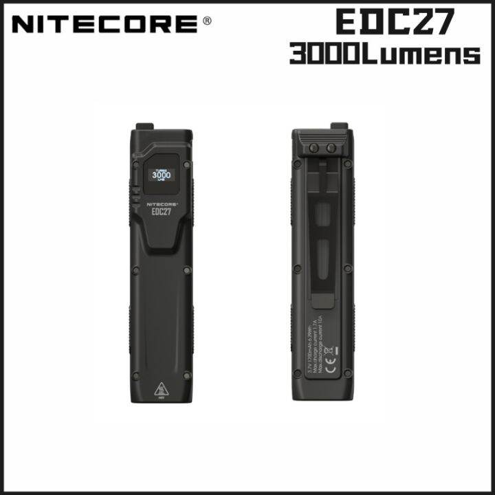 NITECORE EDC27 Recharageble Ultra Slim High-Performance EDC Flashlight 3000Lumens Dual-Stage ...