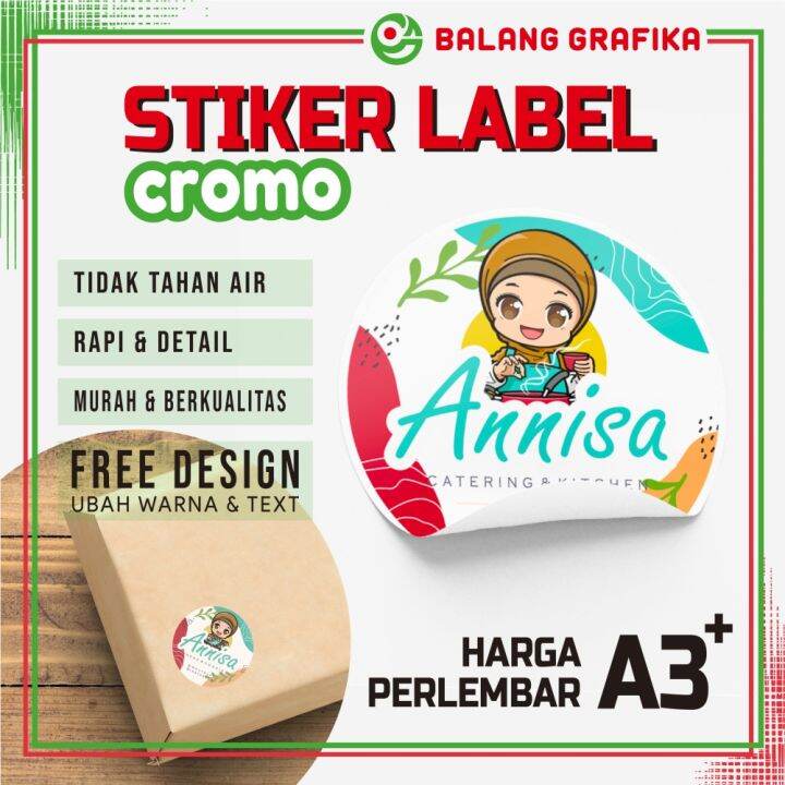 Cetak Stiker Label produk Kemasan box makanan dus Paper Bag kardus ...