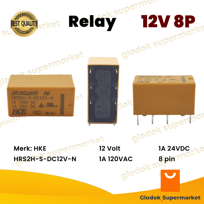 Relay HKE DC 12V 8 Pin HRS2H-S-DC12V-N Riley 12 Volt 8p Power Relays PCB | Lazada Indonesia