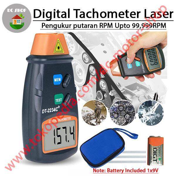 LCD DIGITAL LASER INFRARED TACHOMETER RPM ALAT UKUR KECEPATAN DT2234C ...