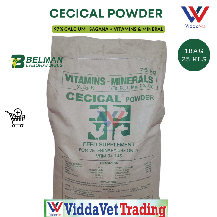 25 kls Cecical Powder Feed Premix 97% Calcium for pig goat sheep dog ...