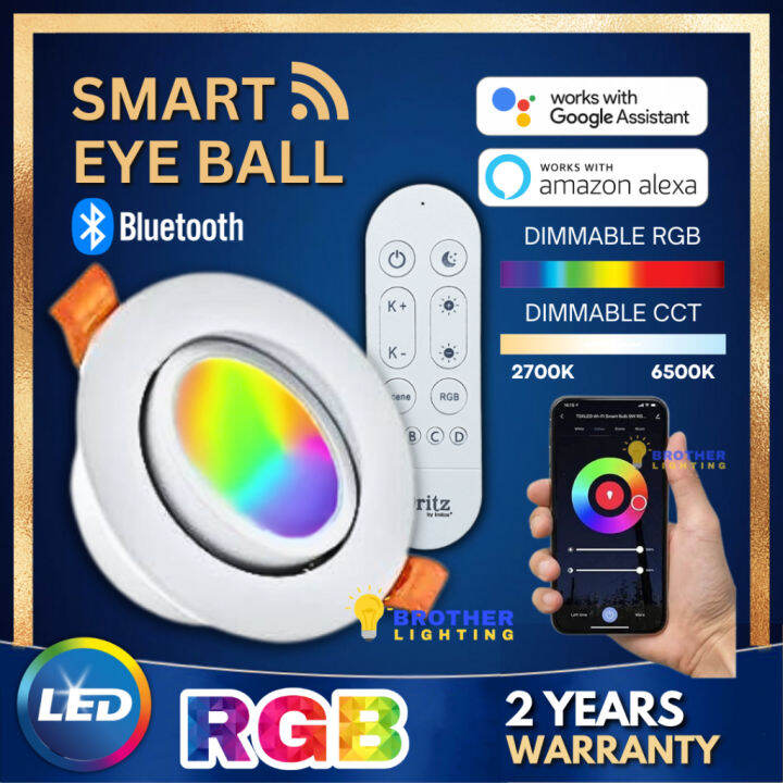 LED Smart Eye Ball Downlight Spot Lamp 7W Tuya Bluetooth WIFI RGB ...
