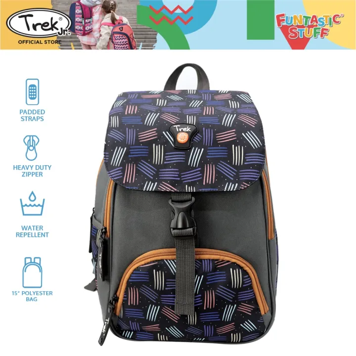 Trek Jr. Abstract Gray 600D Polyester 15 Backpack | Lazada PH