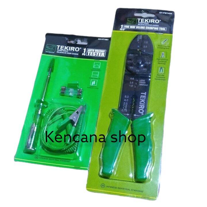 Tool kit tang jepit skun tekiro paket obeng tespen kabel DC tekiro ...