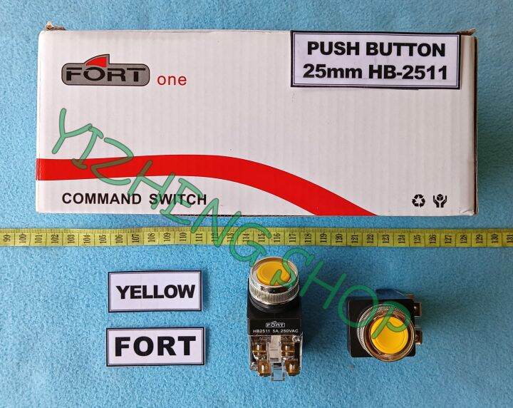 Push Button KUNING 25MM HB2511 FORT | Lazada Indonesia