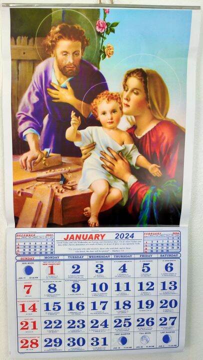 Wall Calendar 2024 - Religious Catholic Saint Decorative 12x24 inch ...