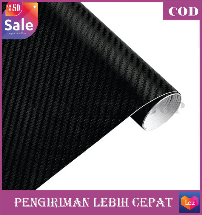 Stiker Skotlet Karbon Sticker Carbon Hitam Black 3D Tekstur Motor ...