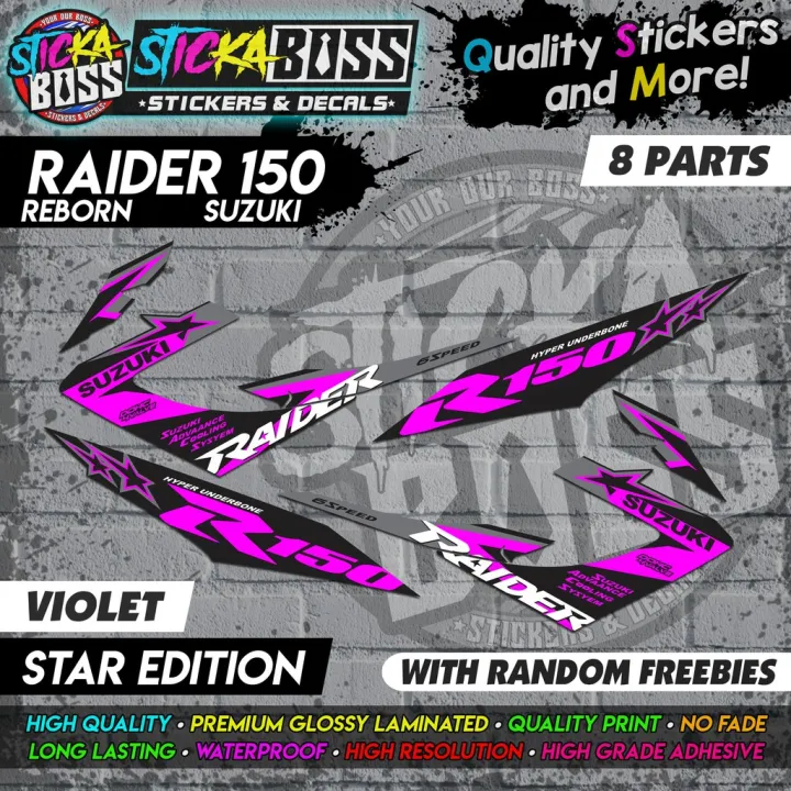 Raider 150 Reborn - VIOLET (Star Edition) Decal Design [8 Parts ...
