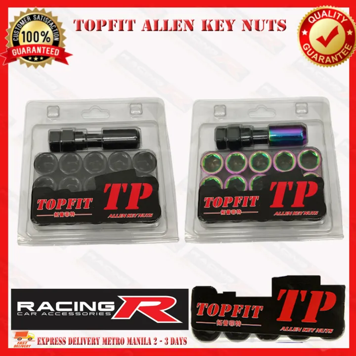 TOPFIT Allen Key Nuts 12MM X 1.25 (16 pieces)(Lugnuts)(Car Accessories ...