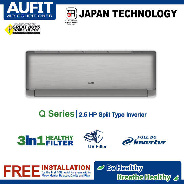 AUFIT Aircon - 2.5 HP Q Series Split Type Full DC Inverter | Lazada PH