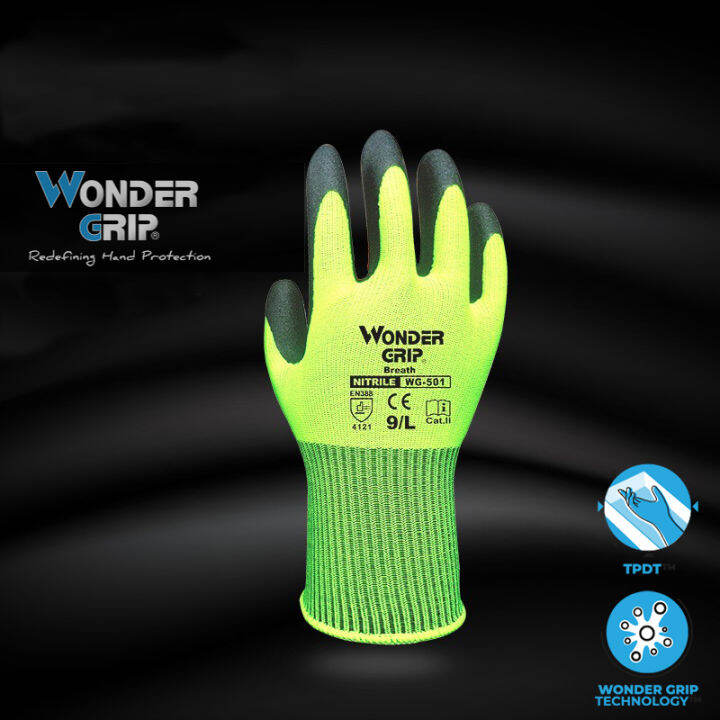 ถุงมือ Wonder Grip WG-501 เคลือบ Nitrile USA | Lazada.co.th