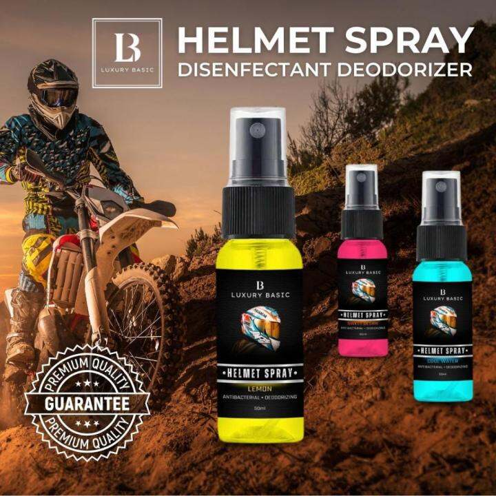 Luxury Basics Helmet Disinfectant Spray for Helmets Refresher and ...