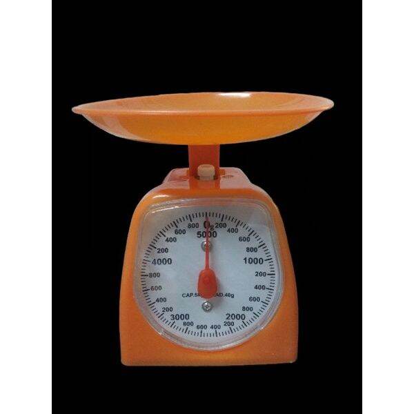 KITCHEN SCALE Manual Large 5kg Orange Color Plastic Analog Weighing ...