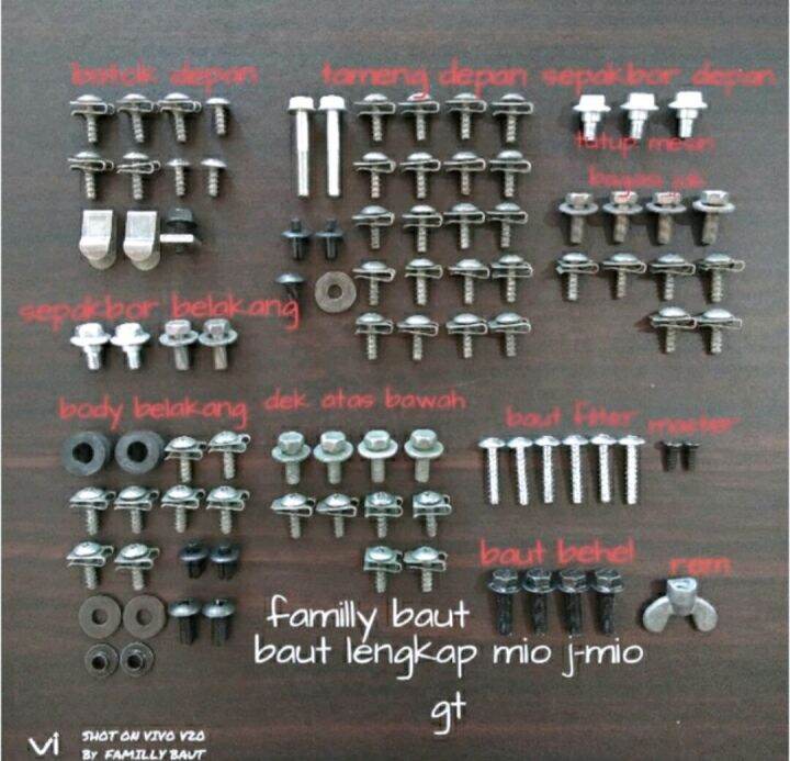 baut set lengkap body Mio j Mio GT / baut fullset body Yamaha Mio J Mio ...