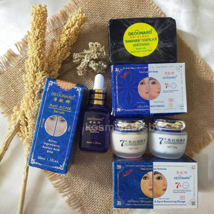 ( ORIGINAL ) Paket Deonard Set 20 gr + Sabun Whitening + Serum Acne ...