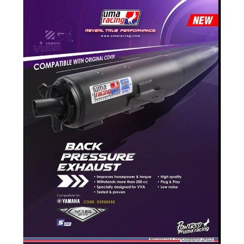 Uma Racing Y16ZR Y15 V1 V2 RS150 RSX Y16 Back Pressure Exhaust Pipe ...