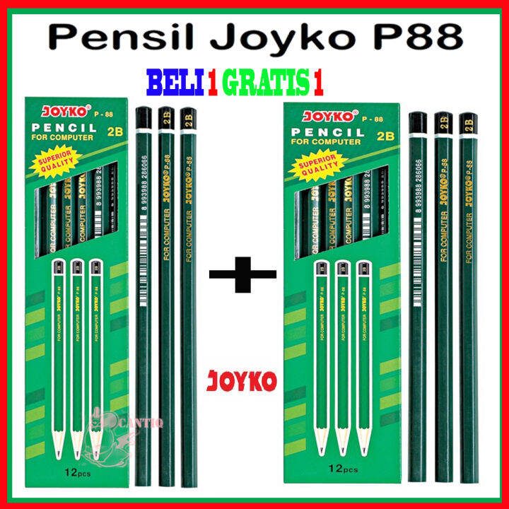QCF( BELI 1 Pack GRATIS 1 Pack ) Joyko - (1 Pack 12 Pcs )- Pensil 2B ...