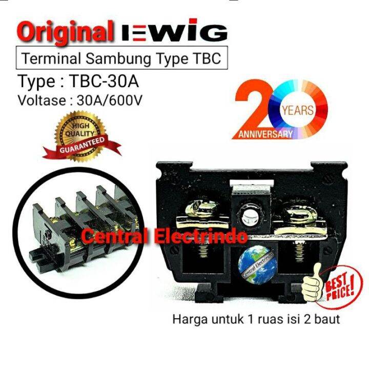 Terminal Block Blok TBC-30A Din Rail EWIG. | Lazada Indonesia
