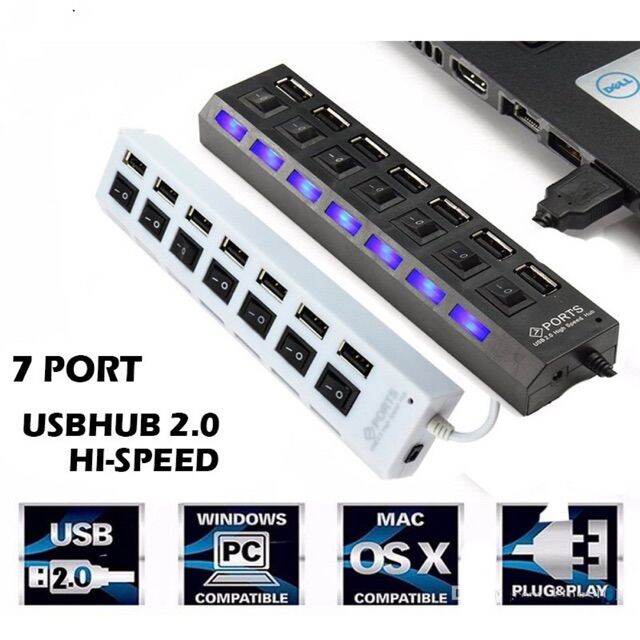 leo&bea 7 ports USB Hub Hi-Speed 2.0 Hub 480Mbps On/Off Switch | Lazada PH
