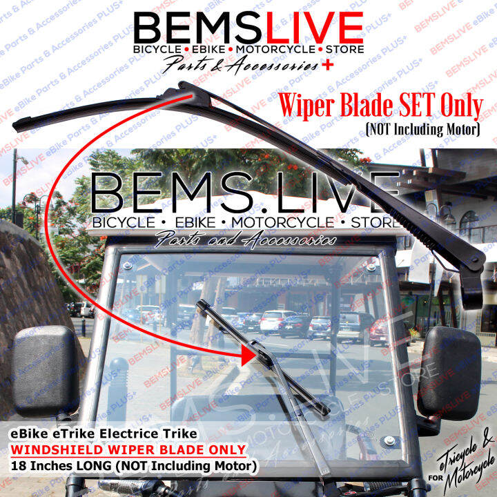 18" Long Wiper Blade & Holder eTrike Windshield Only SET for eTrike ...
