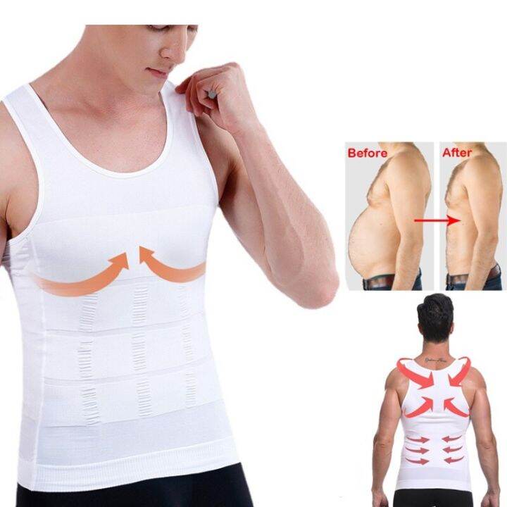 Men's Slimming Tank Top Compression Vest Shirt Body Shaper Tummy ...