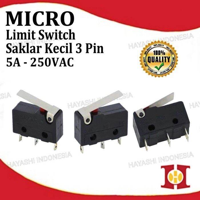 Micro Limit Switch Saklar Kecil Mini On Off NO NC 3 Pin Gagang 5A 250V - 10pc | Lazada Indonesia