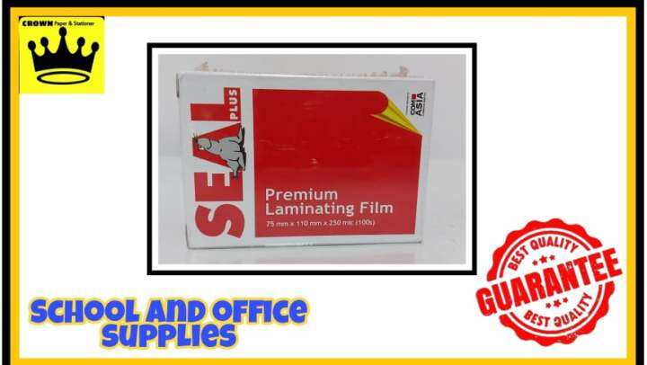 1x Seal Plus Premium Laminating Film 250mic (100s) 75mm x 110mm x ...