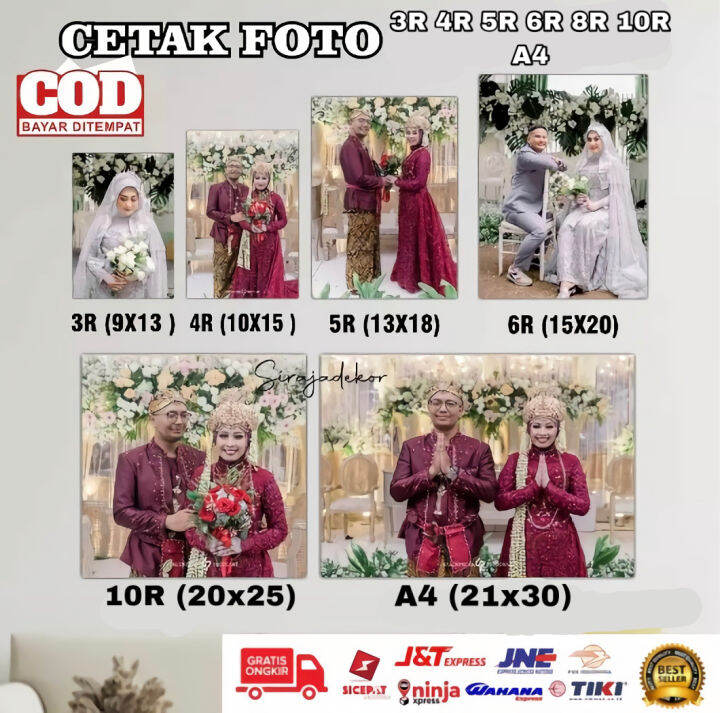 Cetak Foto ukuran 3R 4R 5R 6R 8R 10R A4 | Lazada Indonesia