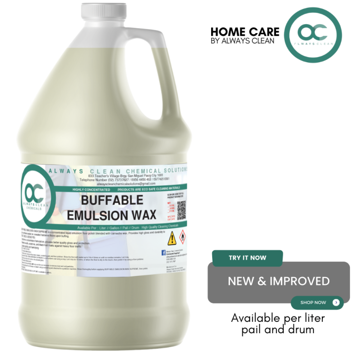 EMULSION BUFFABLE WAX 1 GALLON | Lazada PH