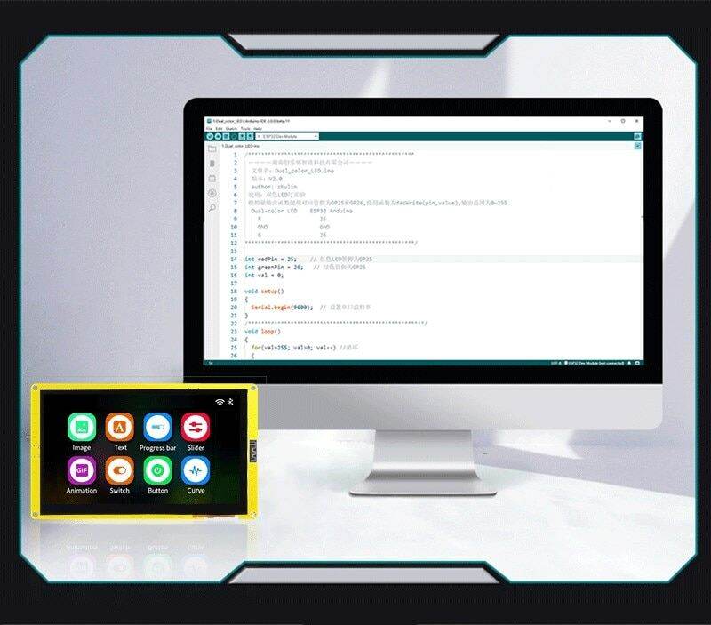 ESP32-S3 HMI 8M PSRAM 16M Flash Arduino Lvgl WiFi & Bluetooth 7 "800*480 Smart Display 7.0 Inch ...