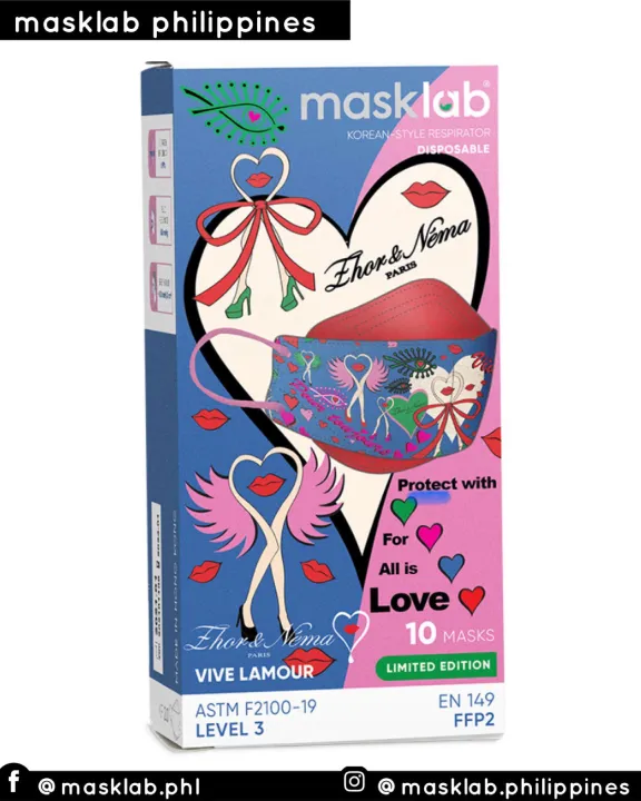 masklab : VIVE L'AMOUR ( ZHOR & NÉMA ) KOREAN-STYLE RESPIRATOR 2.0 (BOX OF 10, INDIVIDUALLY ...