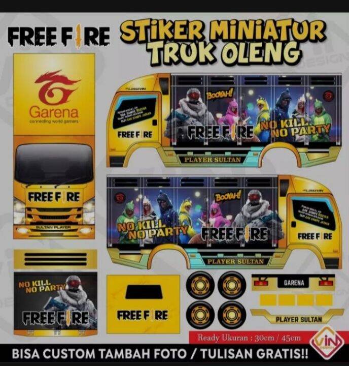 STIKER MINIATUR TRUK OLENG - Free fire | Lazada Indonesia