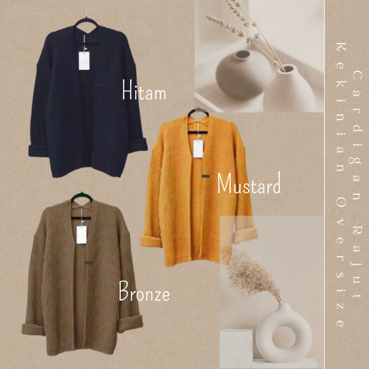 SWEATER Rajut Cewek Kekinian/Cardigan Rajut Oversize premium Tebal dan ...