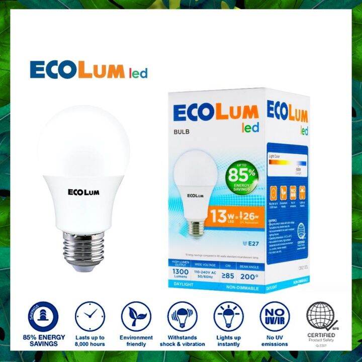 13W Daylight Firefly Ecolum Light Emitting Diode LED Light Bulb 13 ...